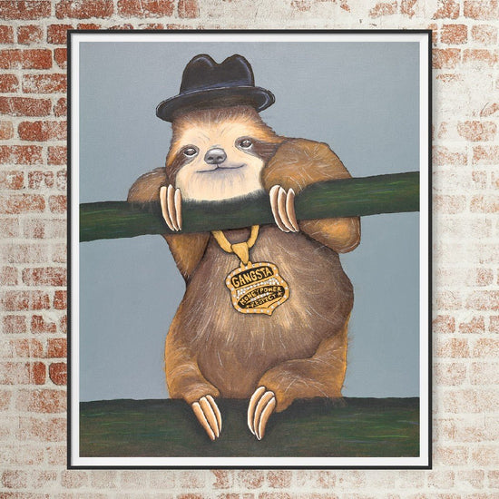 "Gangsta Sloth" velg størrelse – Art By Hamre
