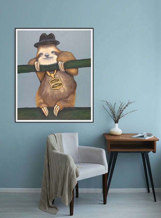 "Gangsta Sloth" velg størrelse – Art By Hamre