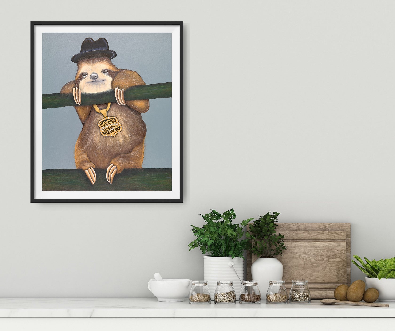 "Gangsta Sloth" – Art By Hamre